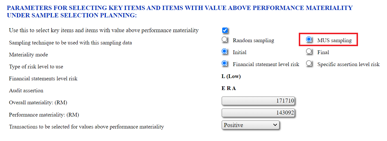 Sample Selection – AuditSME E-Learning Portal